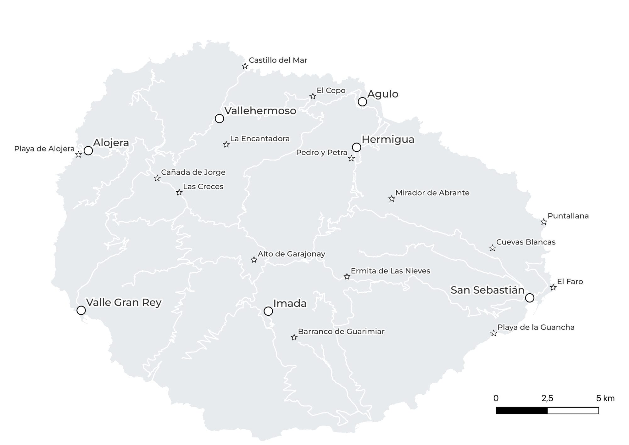 Karte La Gomera Sehenswurdigkeiten